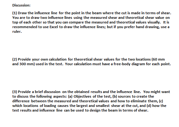 Lab Report Materials: • TecQuipment Frame with Shear | Chegg.com