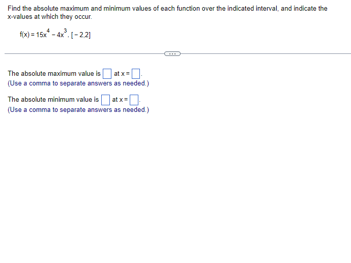 Solved Find the absolute maximum and minimum values of each | Chegg.com
