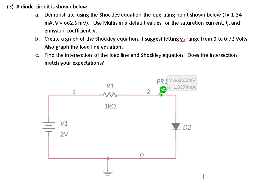 Solved (3) A diode circuit is shown below. a. Demonstrate | Chegg.com