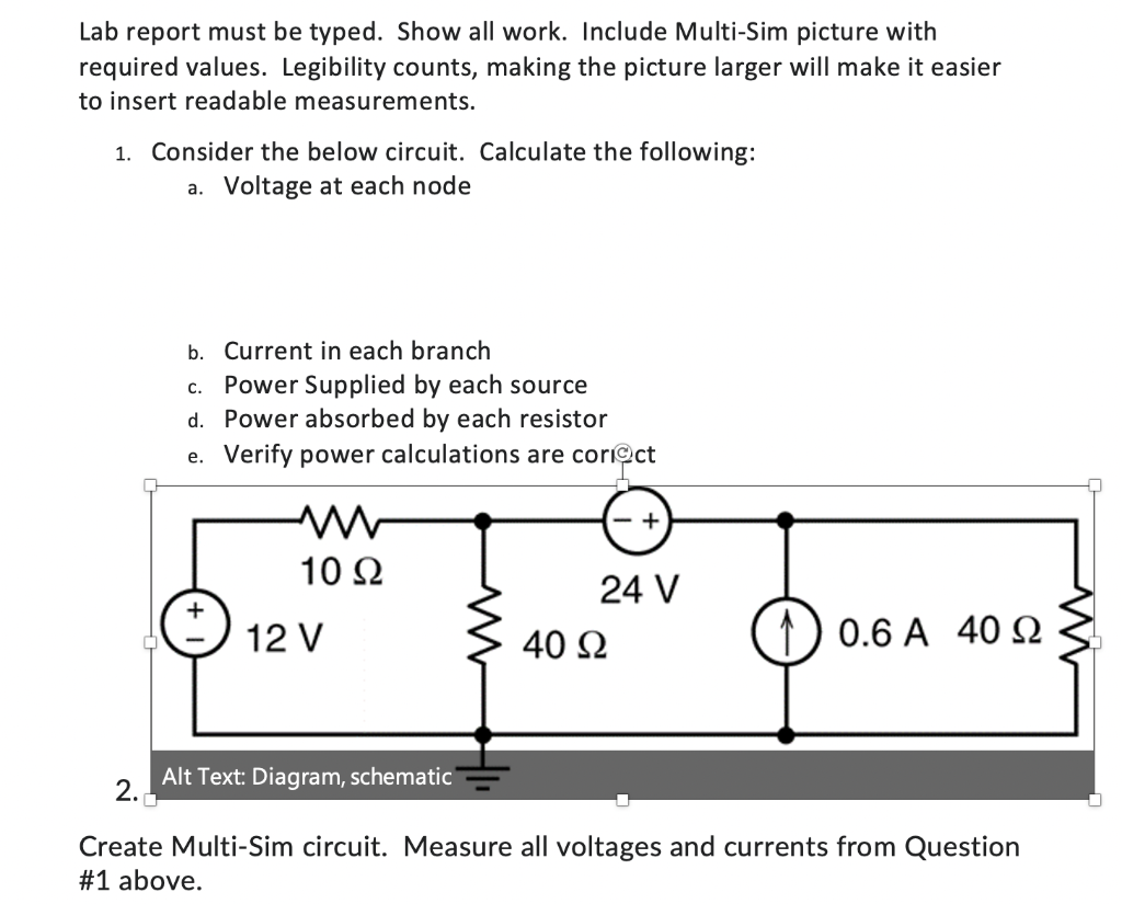 Solved Lab report must be typed. Show all work. Include | Chegg.com
