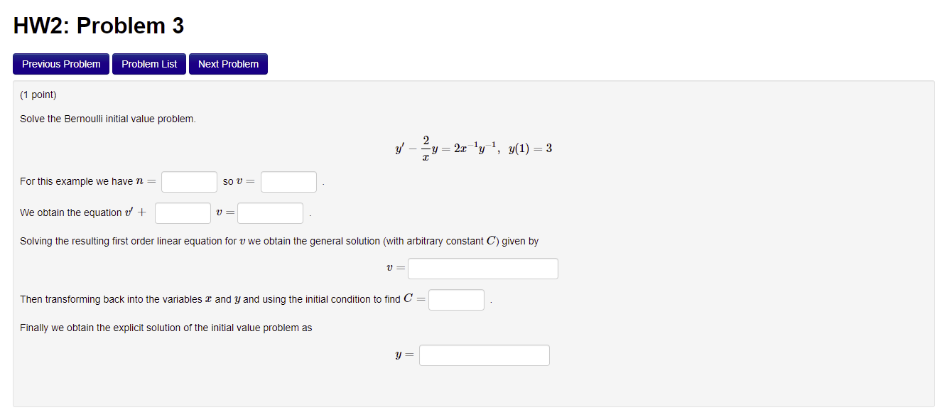 Solved HW2: Problem 3 Previous Problem Problem List Next | Chegg.com