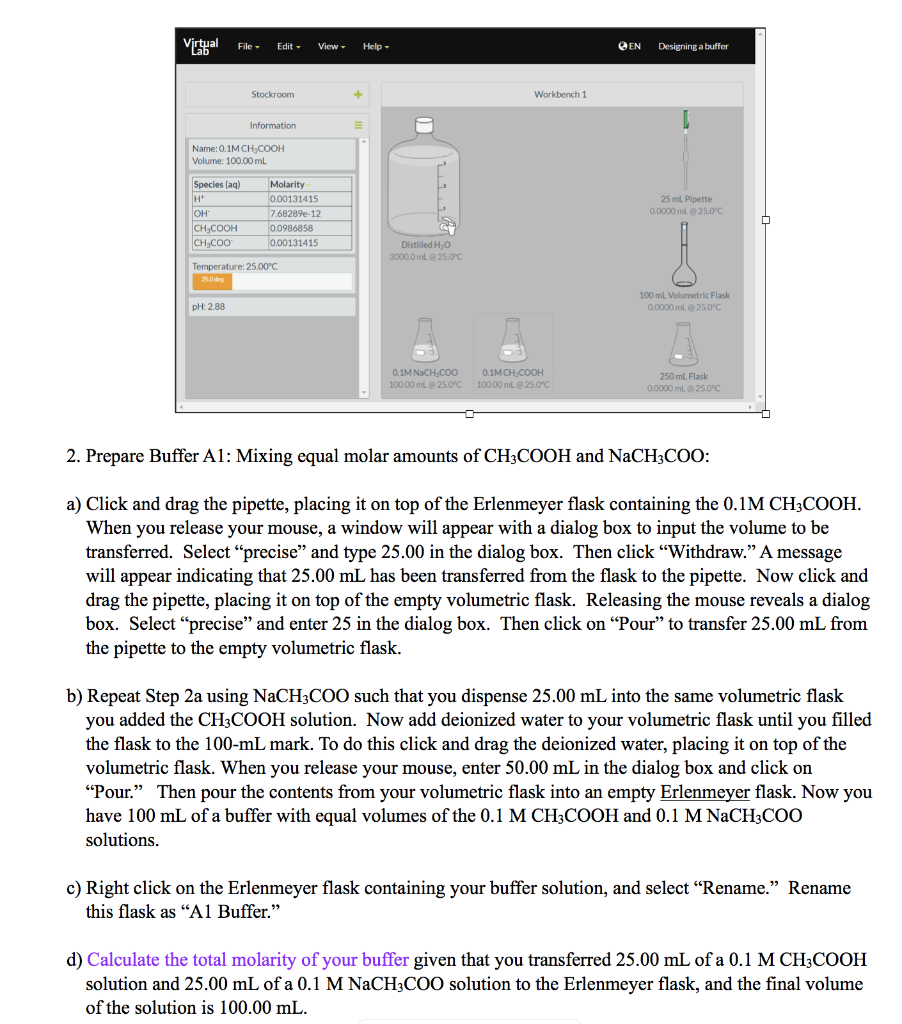 Solved 1 Report: pH and Buffers Name Part A: Equimolar | Chegg.com