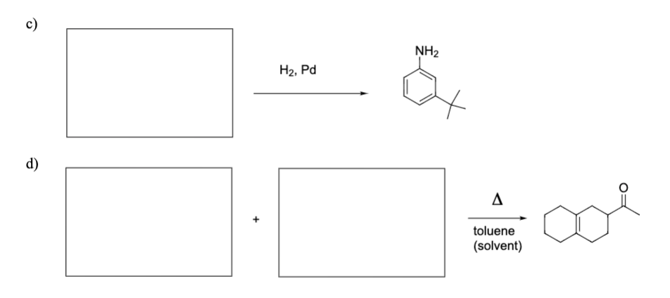Solved c) NH2 H2, Pd d) Δ toluene (solvent) | Chegg.com