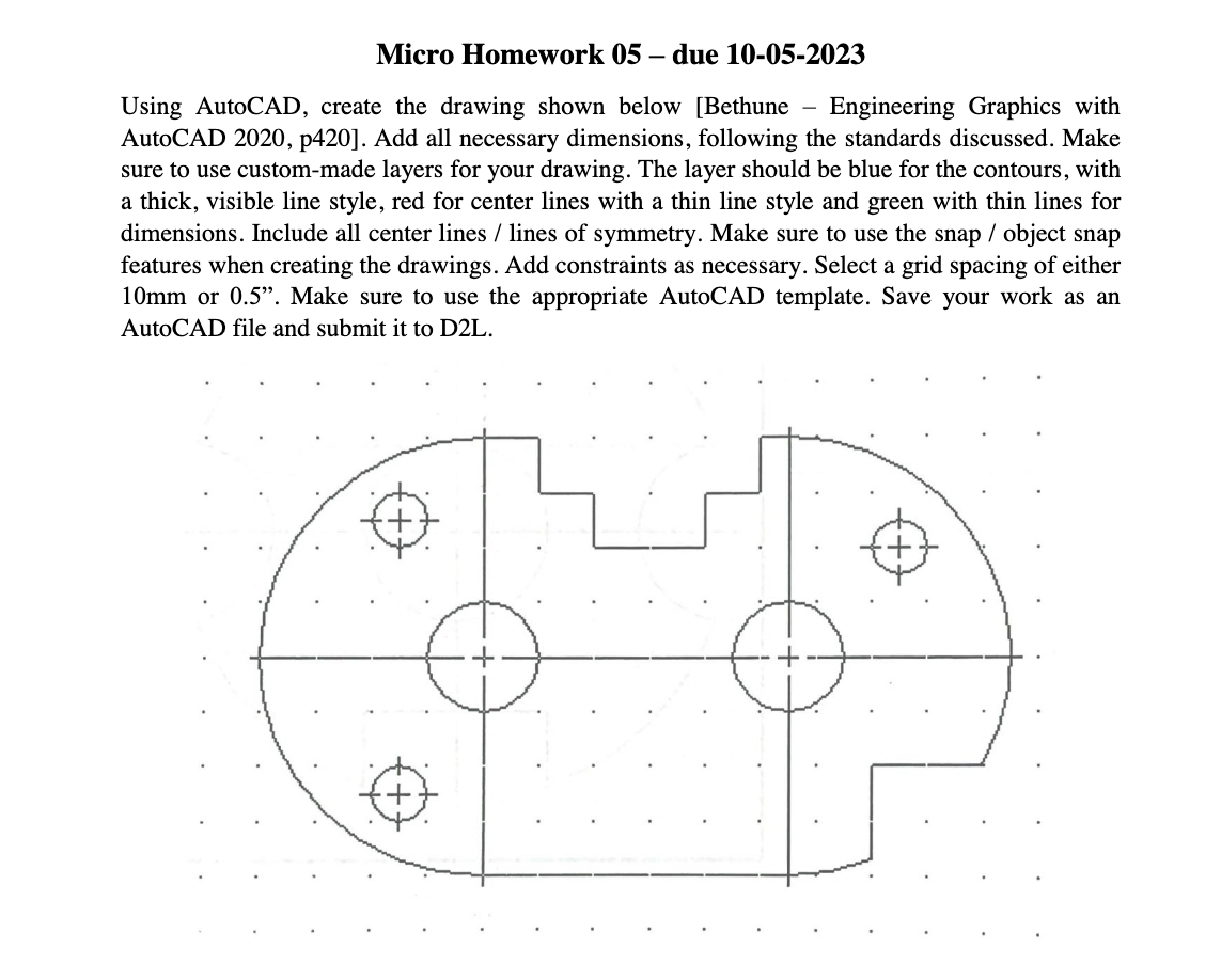Solved Micro Homework 05 - due 10-05-2023 Using AutoCAD, | Chegg.com