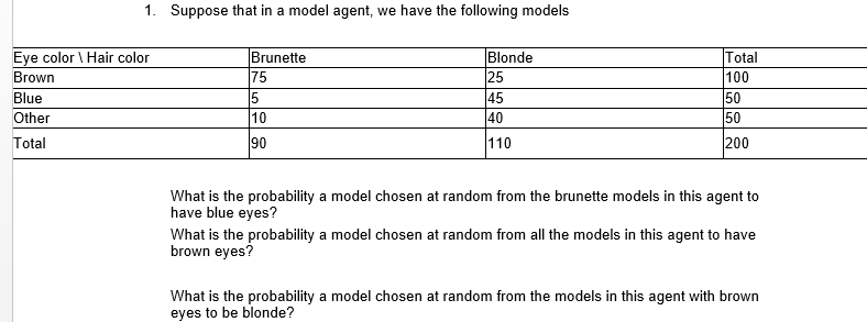 Solved 1. Suppose that in a model agent, we have the | Chegg.com