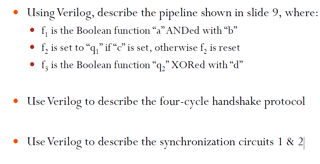 Using Verilog, describe the pipeline shown in slide | Chegg.com