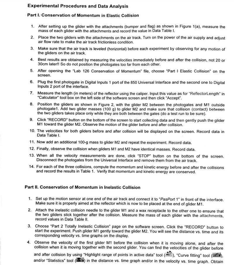 Solved Lab 126 Conservation Of Linear Momentum And Impulse
