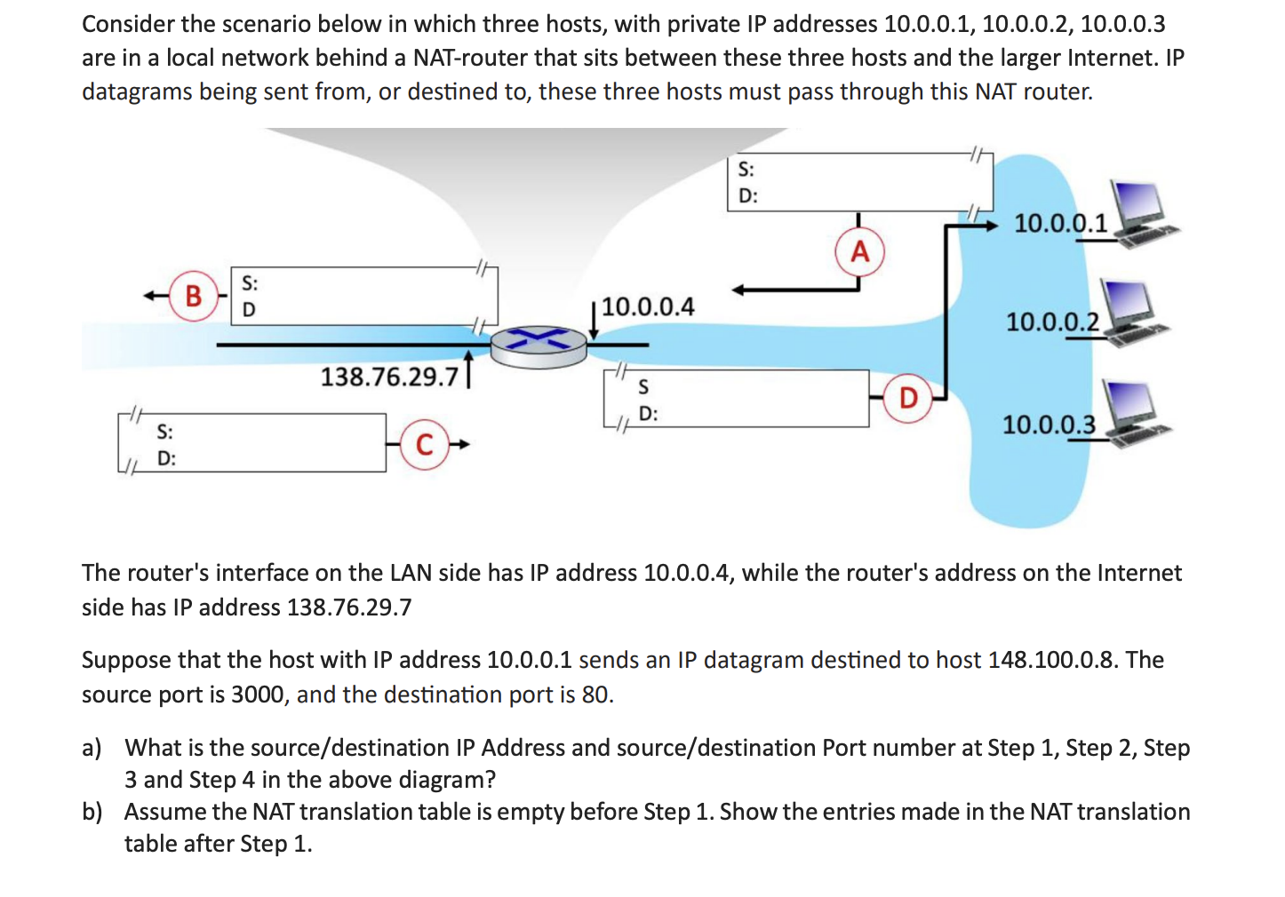 Solved Consider the scenario below in which three hosts, | Chegg.com