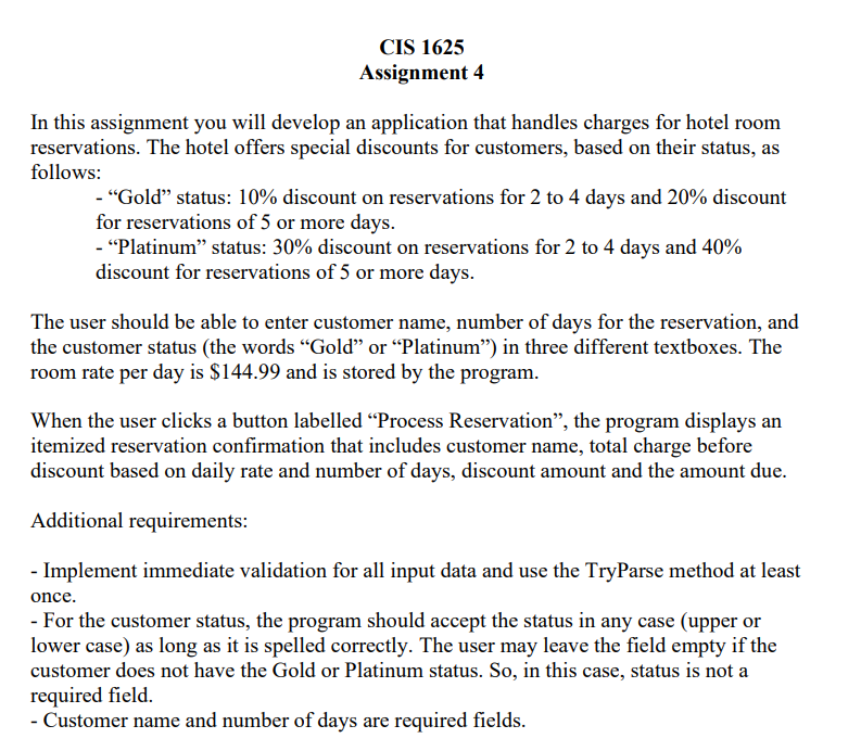 Solved Could you please create this program in c# using | Chegg.com