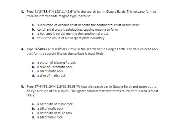 Solved Activity B: Association of Magma Type with Tectonic | Chegg.com