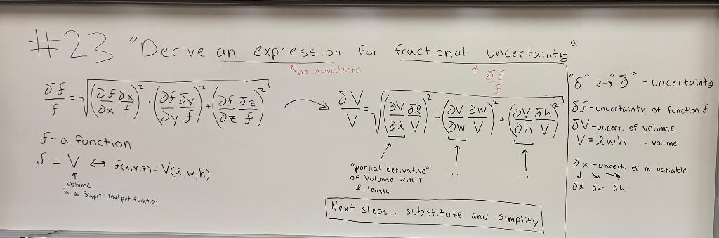 Solved Part III: Determining uncertainty using derivatives. | Chegg.com