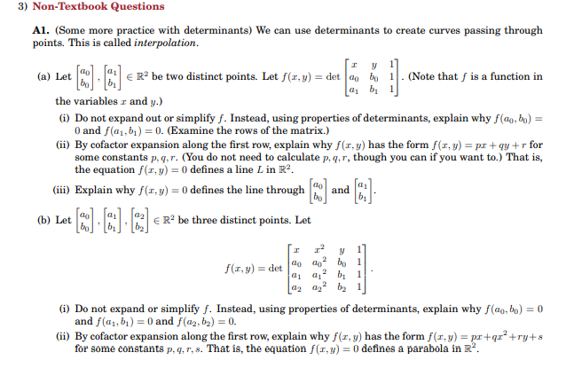 Solved A1. (Some more practice with determinants) We can use | Chegg.com