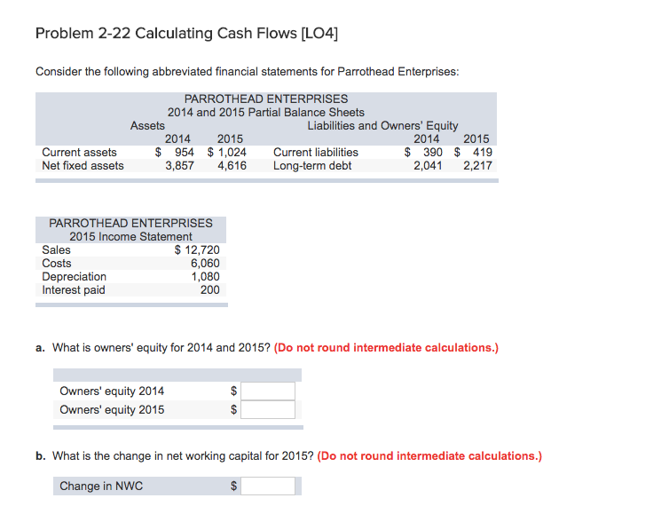 Solved Problem 2-22 Calculating Cash Flows [LO4] Consider | Chegg.com