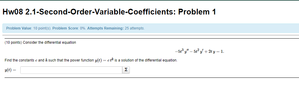 Solved Hw08 2 1 Second Order Variable Coefficients Problem