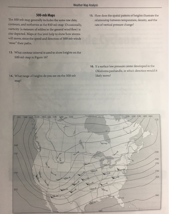 Solved Weather Map Analysis 500-mb Maps 15. How does the | Chegg.com