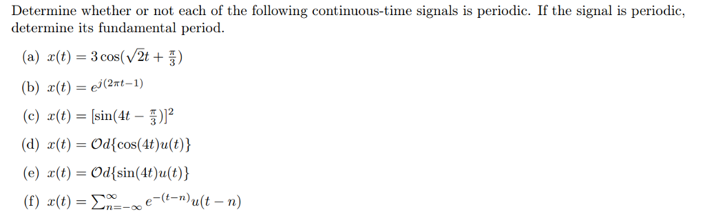 Solved Determine whether or not each of the following | Chegg.com
