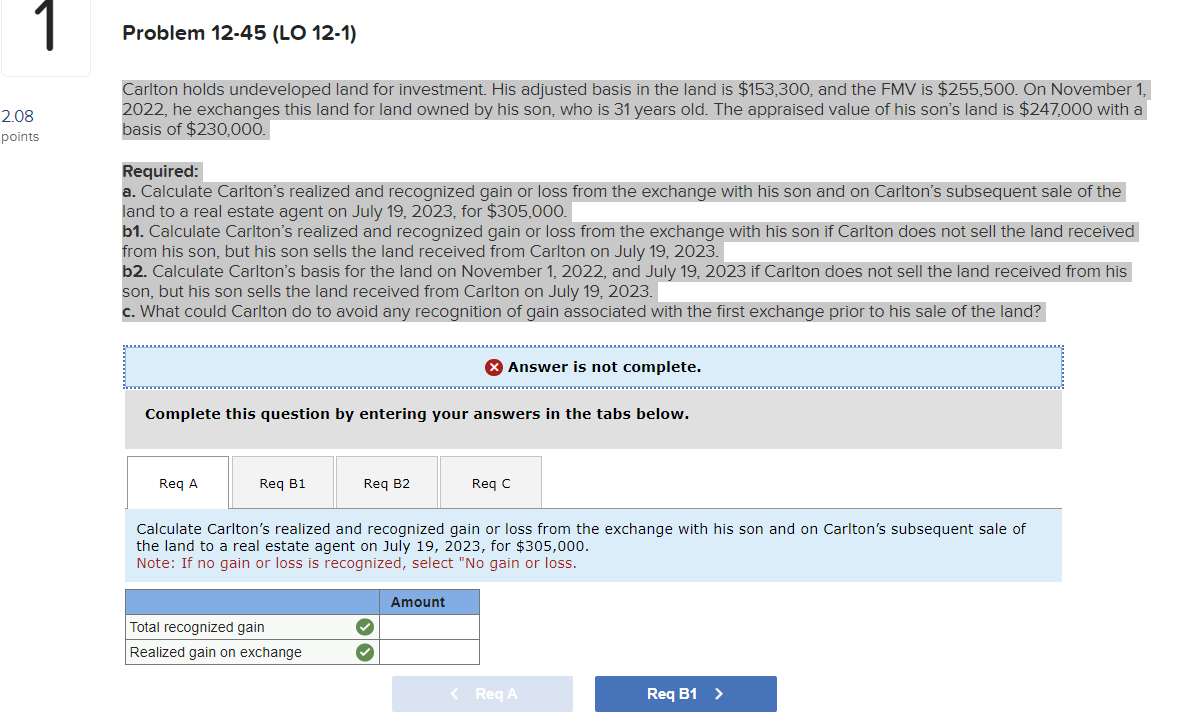 Solved Carlton holds undeveloped land for investment. His | Chegg.com