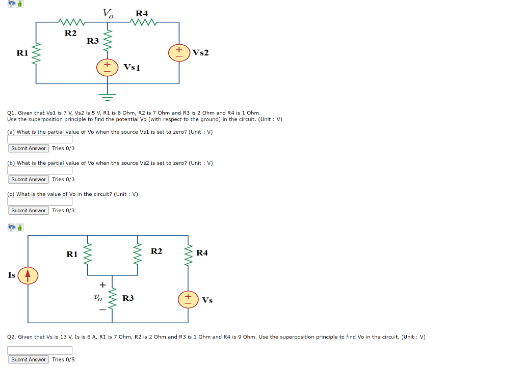 Solved V R4 R2 R3 R1 V s2 + Vs1 01. Given that Vs1 is 7 V, | Chegg.com