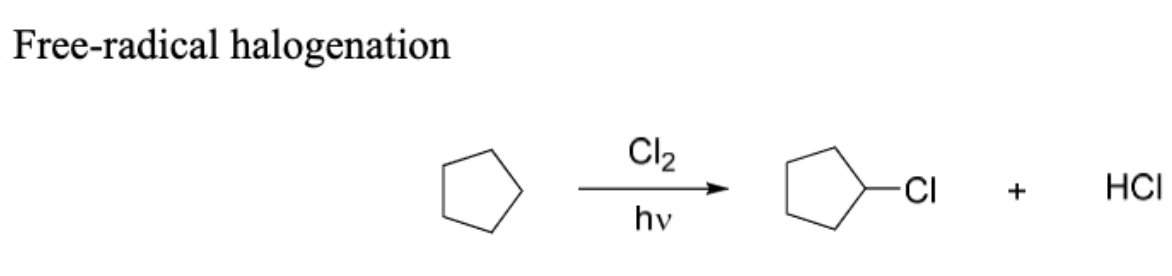 Solved Free-radical halogenation CL2 CI + HCI hv | Chegg.com