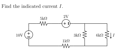 Solved Find the indicated current I. | Chegg.com