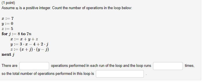 Solved (1 point) Assume n is a positive integer. Count the | Chegg.com