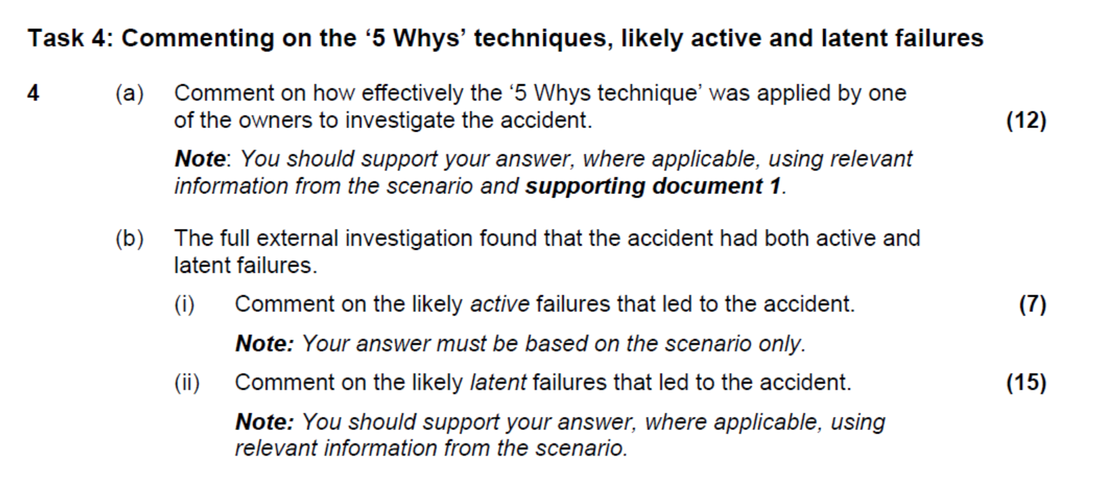 Solved Task 4: Commenting on the ' 5 ﻿Whys' ﻿techniques, | Chegg.com