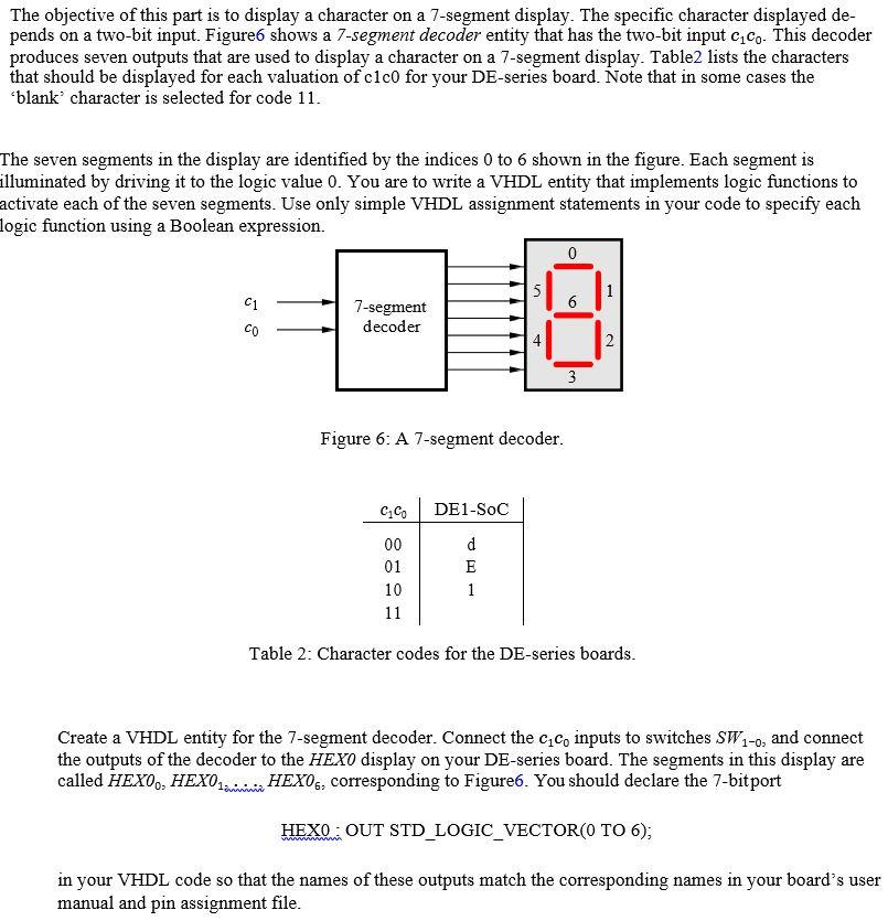 Solved The objective of this part is to display a character | Chegg.com