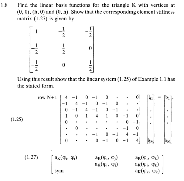 1.8 Find the linear basis functions for the triangle | Chegg.com