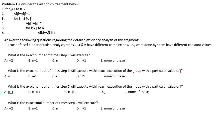 Solved Problem 1 Consider The Algorithm Fragment Below 1 1936
