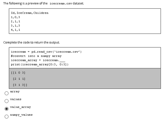 Solved The following is a preview of the icecream.csv | Chegg.com