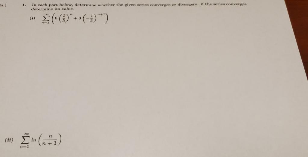 Solved In each part below, determine whether the given | Chegg.com