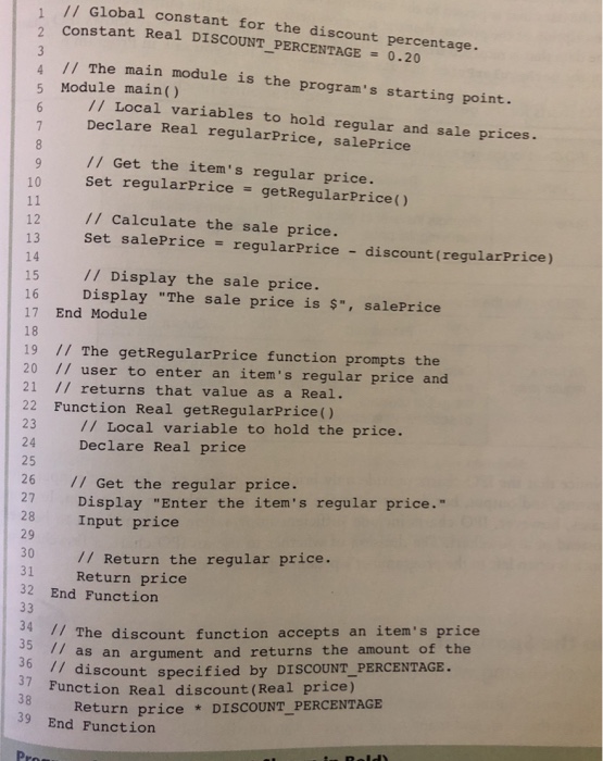 Solved Please design a program using a basic pseudo code, | Chegg.com