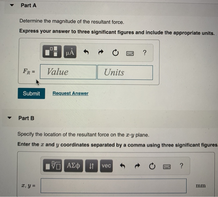 Solved If FA 8 kN and FB 6 kN, represent the force system | Chegg.com