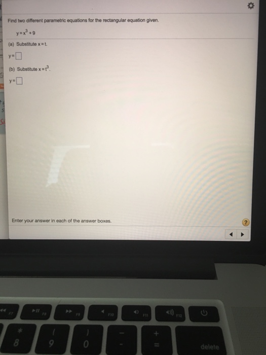 Solved Find two different parametric equations for the | Chegg.com