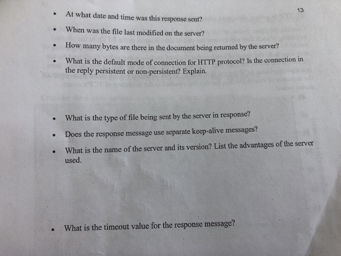 Solved 17. The HTTP RESPONSE message ntgure below, where the | Chegg.com