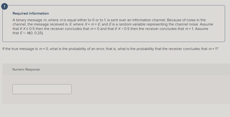 Solved Required information A binary message m, where mis | Chegg.com