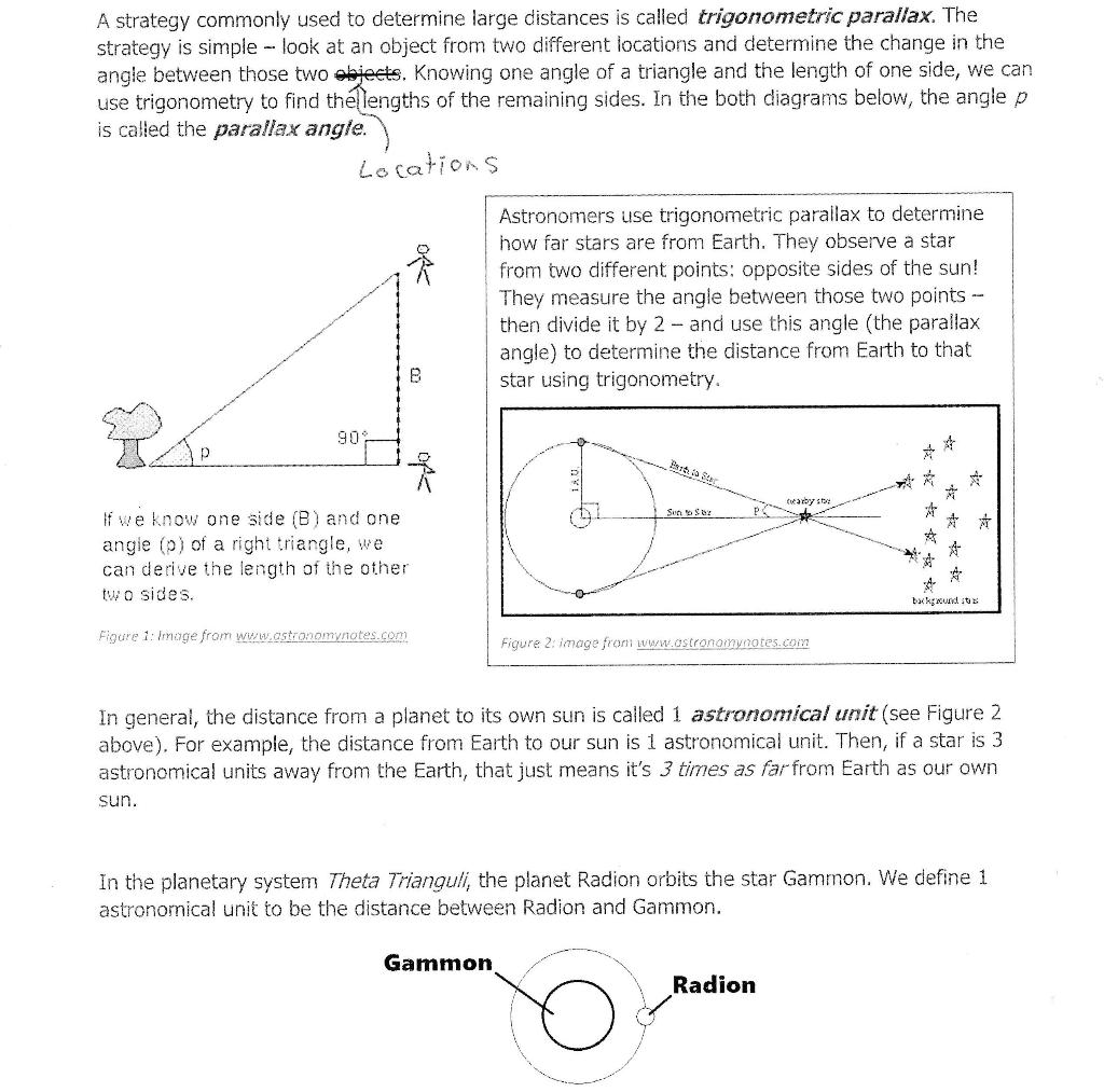 A strategy commonly used to determine large distances | Chegg.com