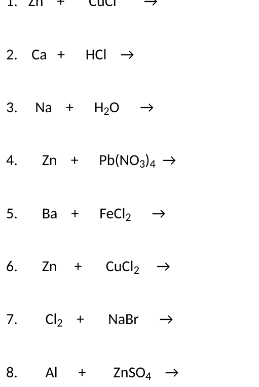 Solved Complete the following chemical reactions and balance | Chegg.com