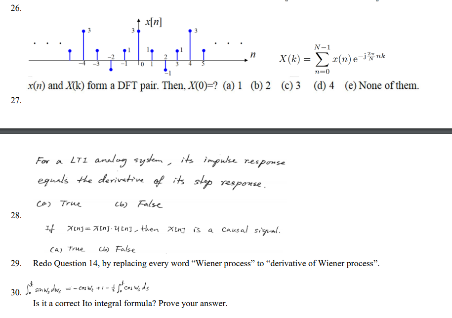 Solved 8. (30 points) (MCQs. One point each.) (1) A periodic | Chegg.com