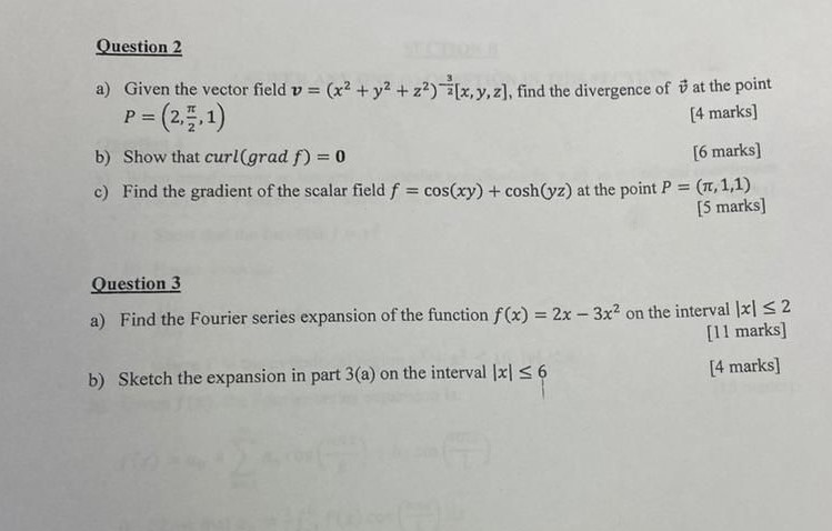 Solved a) Given the vector field v=(x2+y2+z2)−23[x,y,z], | Chegg.com