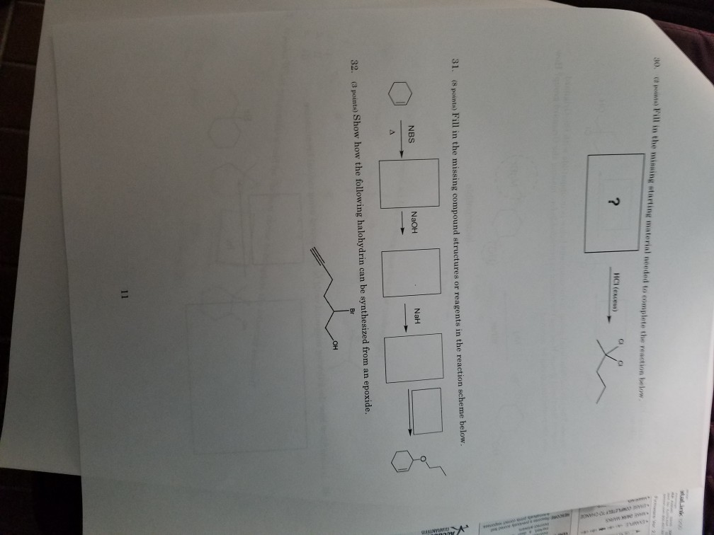 Solved 0, pointo) Fill in the missing starting material | Chegg.com