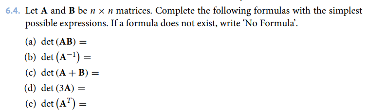 Solved Let A and B be nxn matrices. Complete the following | Chegg.com