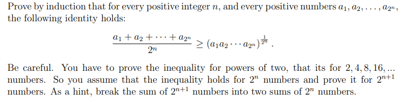 Solved Prove by induction that for every positive integer n, | Chegg.com