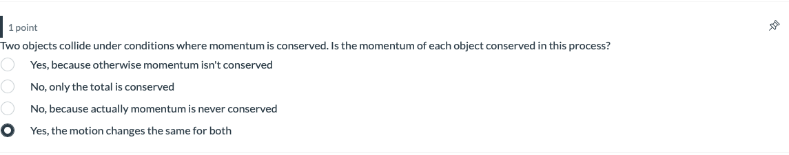 Solved wo objects collide under conditions where momentum is | Chegg.com