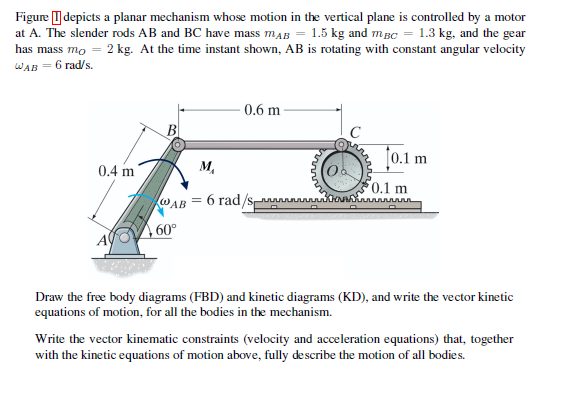 Solved Figure I depicts a planar mechanism whose motion in | Chegg.com