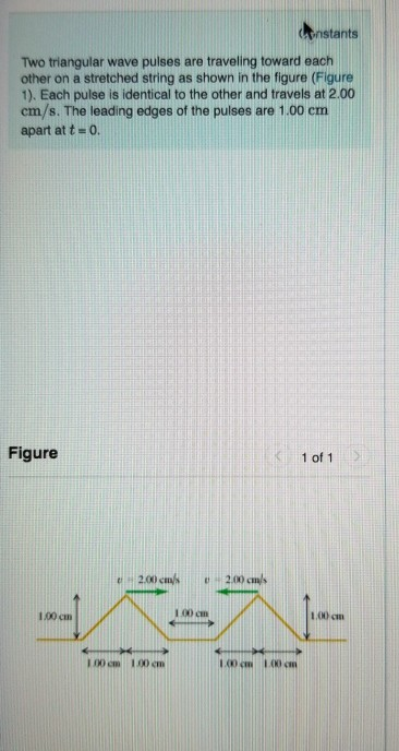 Solved: (知starts Two Triangular Wave Pulses Are Traveling... | Chegg.com