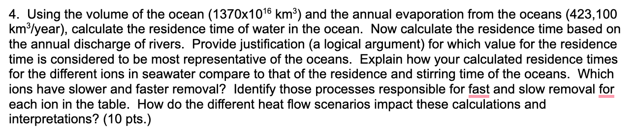 Solved The Chemistry of Seawater BELOW ARE THE ANSWERS TO | Chegg.com