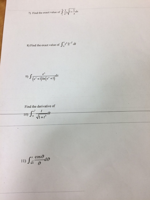 Solved Name Math 252 Integrate following integrals. Act. | Chegg.com Solved Name Math 252 Integrate following integrals. Act. | Chegg.com