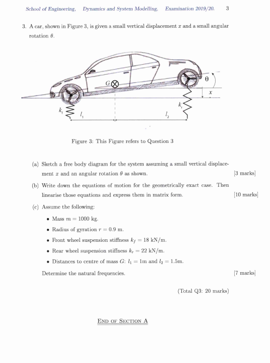 Solved School of Engineering Dynamics and System Modelling, | Chegg.com