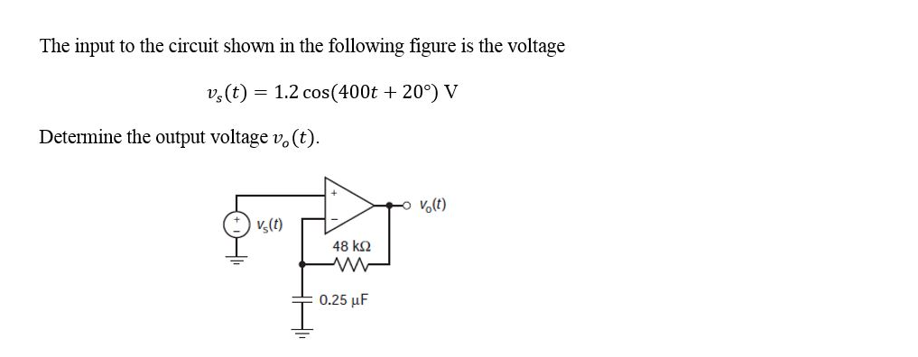 Solved The input to the circuit shown in the following | Chegg.com